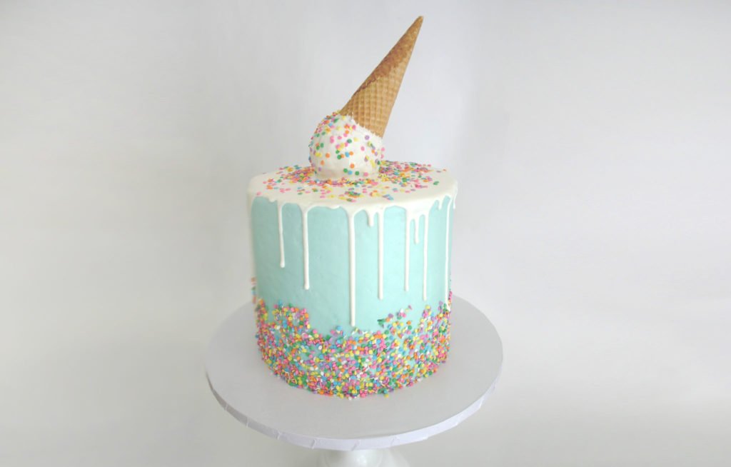 Melting Ice Cream Drip Cake | Custom Cake | 12 Oaks Desserts