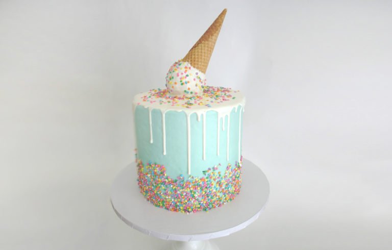 Melting Ice Cream Drip Cake | Custom Cake | 12 Oaks Desserts